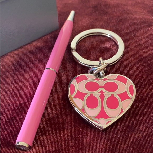 Coach | Jewelry | Coach Locket Keychain And Pen Set | Poshmark